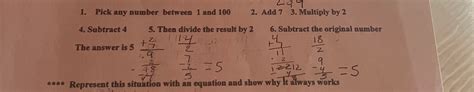 Solved Pick Any Number Between 1 ﻿and 100add 7 3 ﻿multiply