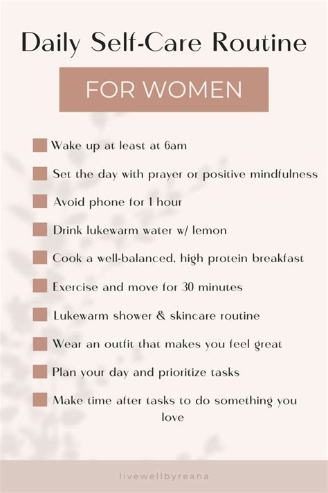 Daily Self Care Routine For Women Artofit