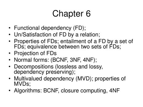 Review Only Two Chapters 6 7 Normalization Theory Triggers Ppt