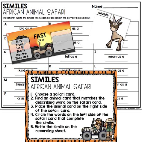 2nd Grade Grammar Center Similes Lucky Little Learners