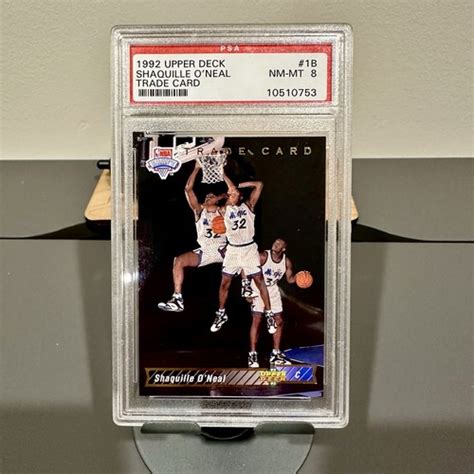 1992 Nba Upper Deck Trade Card Shaquille Oneal Shaq Rc Rookie 1b Psa
