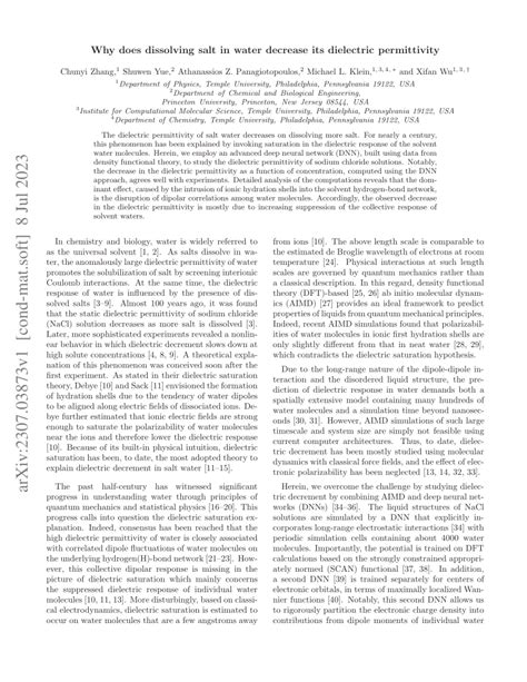Pdf Why Does Dissolving Salt In Water Decrease Its Dielectric