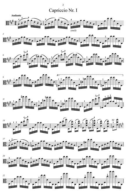 Paganini 24 Caprices For Solo Violin Arranged For Viola Atelier