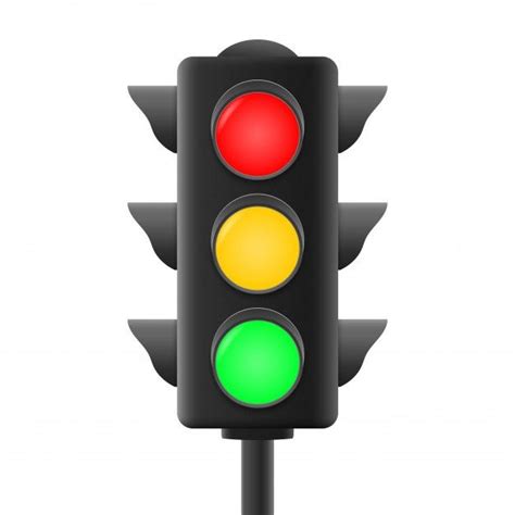 A Traffic Light With Two Red And Green Lights On It S Sides Is Shown In