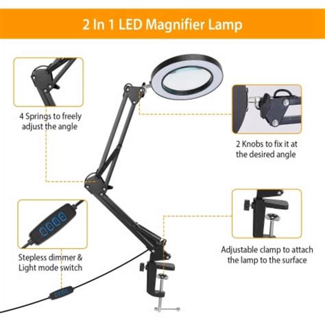 Led Magnifier Desk Lamp 8x Magnifying Glass With Light Swing Arm Desk Table Light Usb Readin 1
