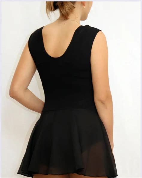 Купальник тріко для танців гімнастики чорний спідничка короткий рукав р92 98 Брендовий одяг