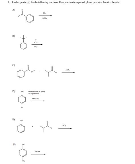 Solved Predict product(s) ﻿for the following reactions. If | Chegg.com