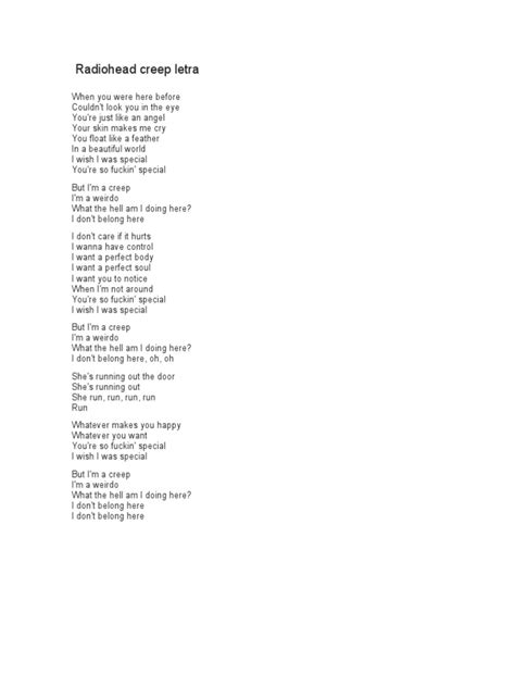 Radiohead Creep Letradocx