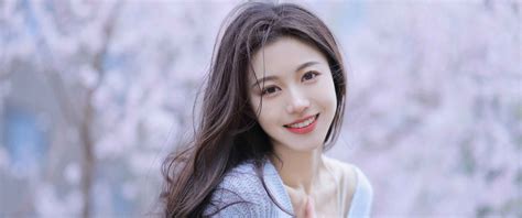 长发甜美清纯美女3440x1440带鱼屏壁纸 壁纸高清