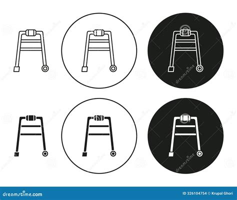 Walker Vector Line Logo Art Icon Mark Walker Outline Drawing Set Stock Vector Illustration Of