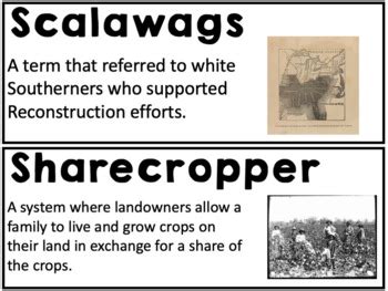 Reconstruction Word Wall Vocabulary Activities By A Page Out Of History