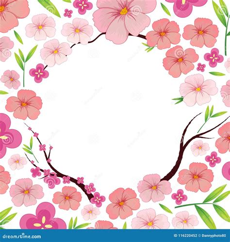 Asian Pink Japanese Sakura Template Stock Vector Illustration Of Season Pattern 116220452