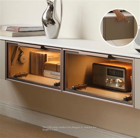 Poplar Solid Wood Tv Cabinet Wall Mounted Suspension With Light