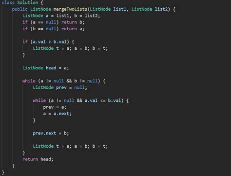 Leetcode 21 Merge Two Sorted Lists