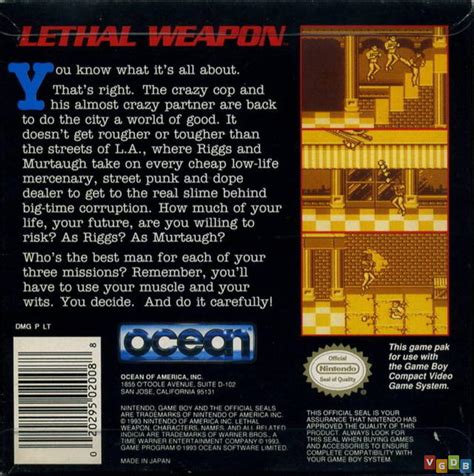 Lethal Weapon Vgdb Vídeo Game Data Base