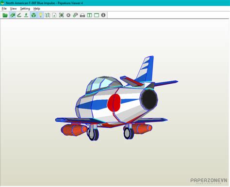 Jet Fighter North American F 86f Blue Impulse Chibi Paperzone Vn