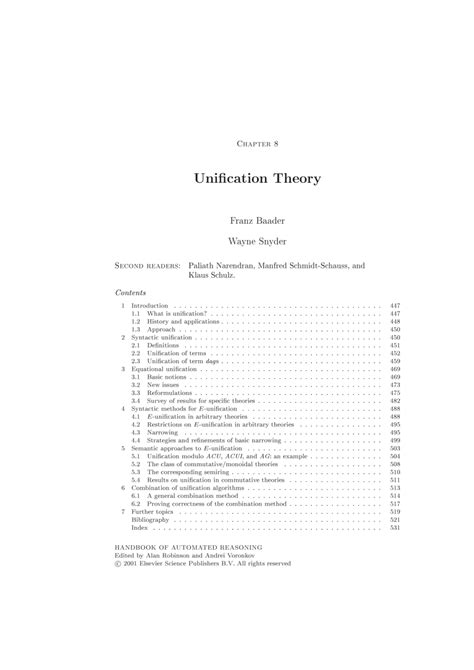 Pdf Unification Theory
