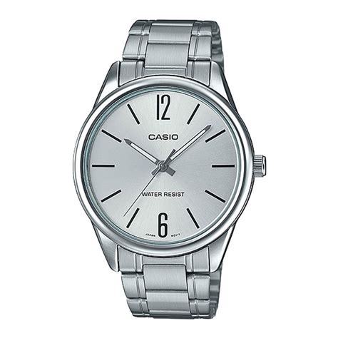 Casio Standard นาฬิกาข้อมือผู้ชาย สายสแตนเลส รุ่น Mtp V005 Mtp V005d Mtp V005d 7b สีเงิน