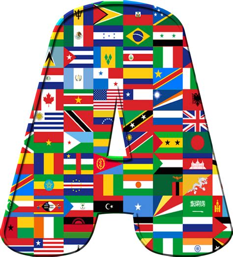 Alfabeto Decorativo Alfabeto Bandeiras 1 Png Letras Maiúsculas