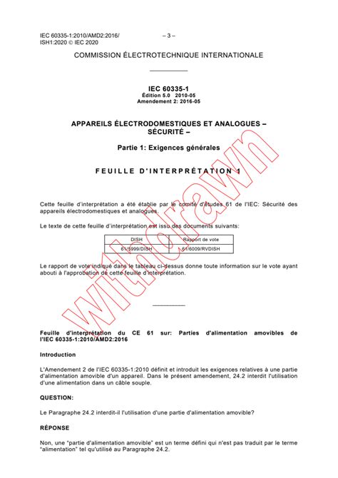 Iec 60335 1 2010 Amd2 2016 Ish1 2020 Interpretation Sheet 1