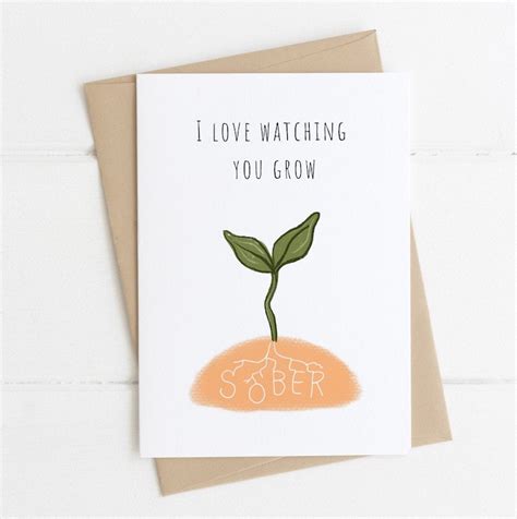 Sobriety Support Sober Card Aa Card Congrats On Sobriety Etsy