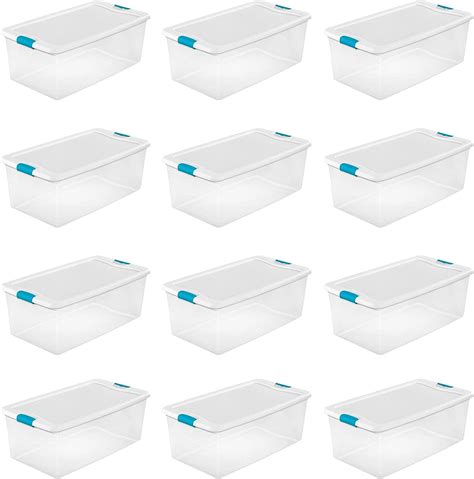 Sterilite Storage System Solution With 106 Quart Clear Stackable Storage Box Organization