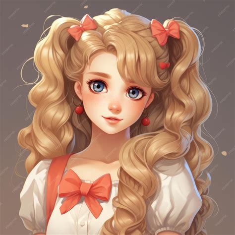 Premium Photo An Anime Girl With Long Blonde Hair And Blue Eyes