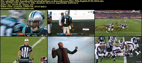Full Match Super Bowl 50 Carolina Panthers Vs Denver Broncos