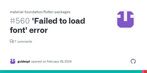 Failed To Load Font Error · Issue 560 · Material Foundationflutter