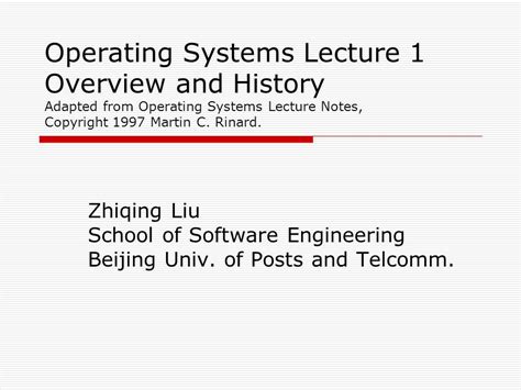 Operating Systems Lecture 1 Overview and History Adapted from Operating ...