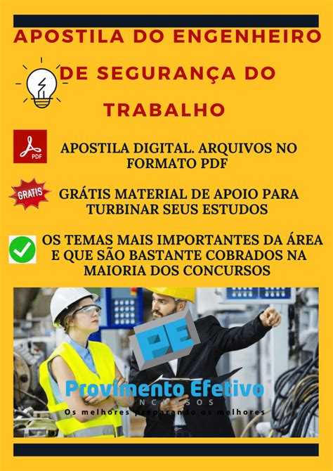 Provimento Efetivo Concursos Apostila Do Engenheiro Segurança Do