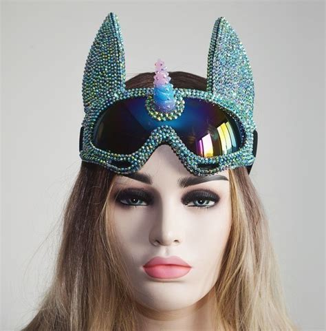 Steampunk Gorgeous Holographic Unicorn Burning Man Goggles And