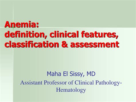 Solution Anemia Definition Clinical Features Classification Assessment