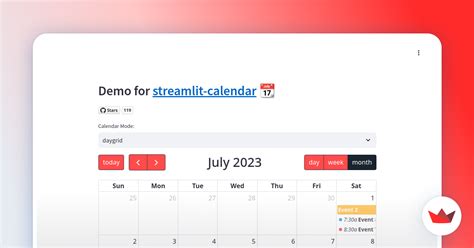 Demo For Streamlit Calendar