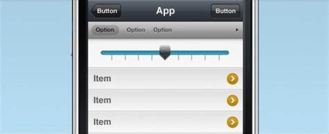IPhone Interface With Slider Selector