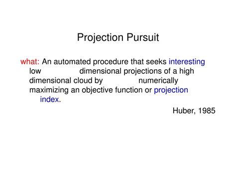Ppt Projection Pursuit Powerpoint Presentation Free Download Id