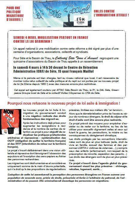 Nous Refusons Le Nouveau Projet De Loi Asile Et Immigration Appel