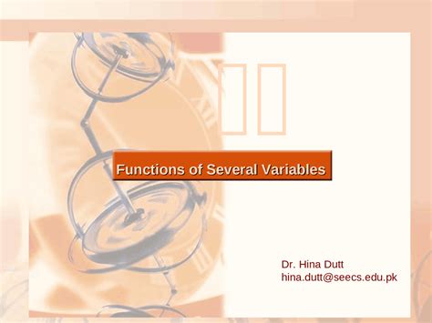 Function Of Several Variables Docsity