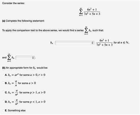 Solved Consider The Series Sum N Infty Chegg Com