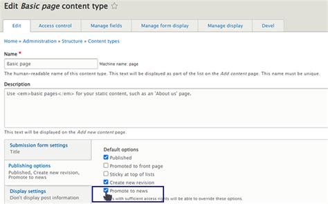 Publishing Options Drupal Org