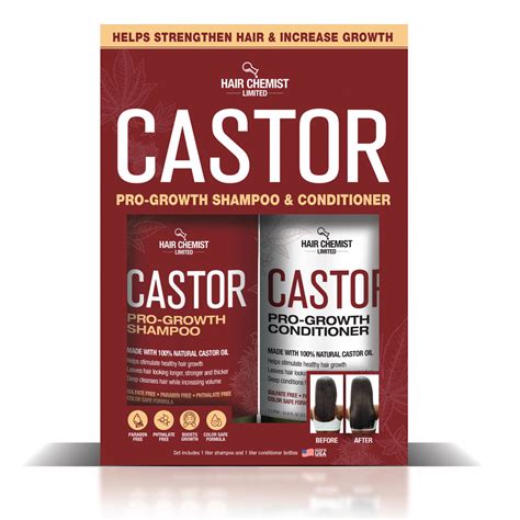 Hair Chemist Castor Pro Growth Shampoo 338 Oz And Conditioner 338 O