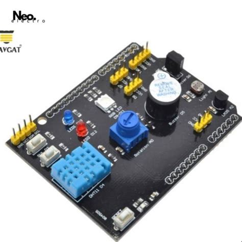 Jual Dht11 Ldr Buzzer Lm35 Sensor Shield Multi Arduino Uno R3 Nano Mega Shopee Indonesia