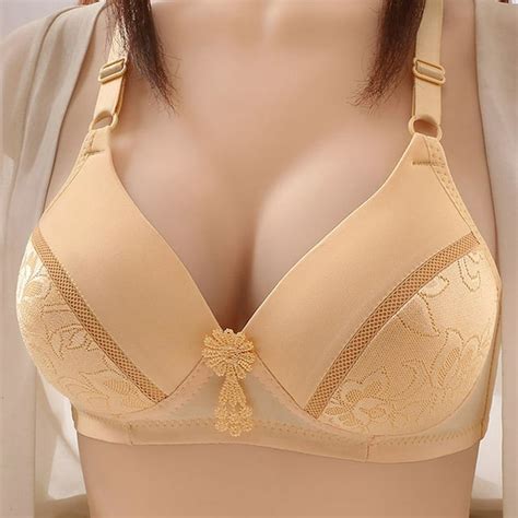 Amidoa No Underwire Women Bras Plus Size Push Up Large Bust Lace Bras