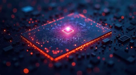 Advanced Quantum Computing System Processing Complex Algorithms Stock Illustration