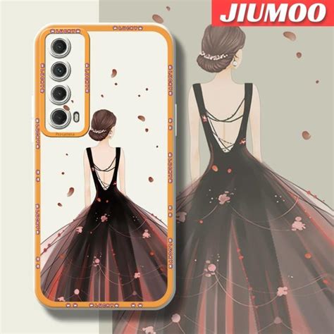 Jiumoo Case For Huawei Y A Case Fashion Beauty Princess Girl Thin Shockproof Square Edge