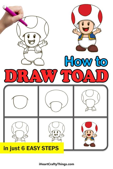 How To Draw Toad From Mario Step By Step
