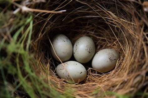 Premium Photo Closeup Of A Birds Nest With Tiny Hatchlings Peeping