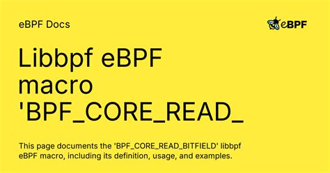 Libbpf Ebpf Macro Bpfcorereadbitfield Ebpf Docs