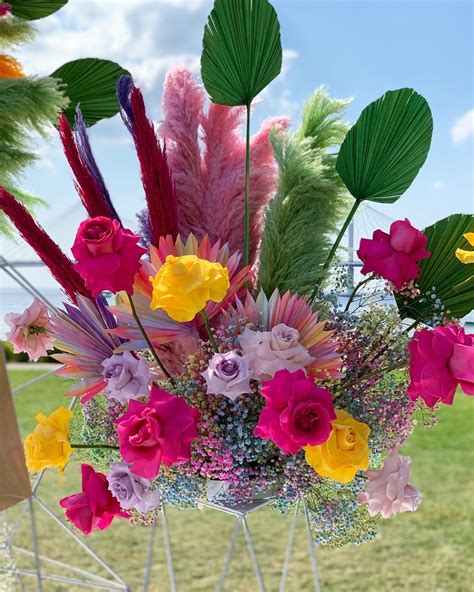 Rainbow Pampas Grass Wedding By Eventsfabrique 🌈 Flower Installation Garden Chic Wedding