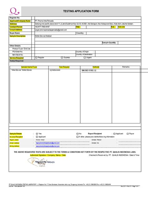 Test Application Form Lab Pdf Indemnity Private Law